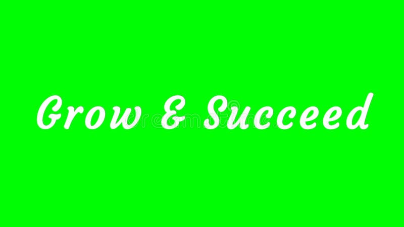 Grow Succeed Text Green Screen Animated Video Stock Video - Video of ...