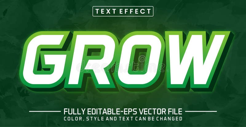Grow Text Editable Style Effect Stock Illustration - Illustration of ...