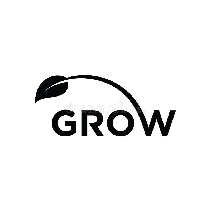 Grow Text Logo, Typography Grow Design Stock Illustration ...