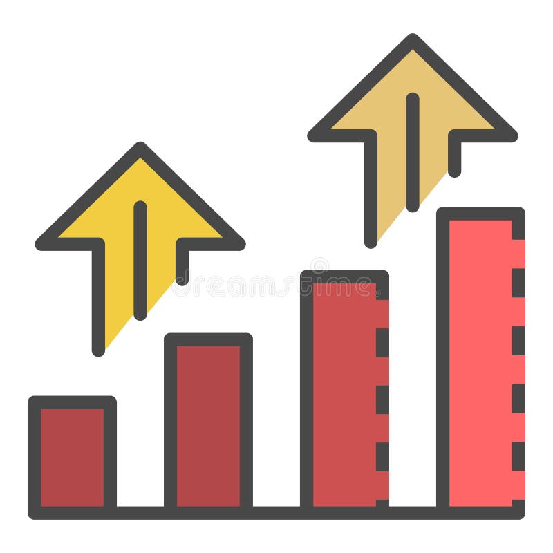 Grow Up Chart Icon Color Outline Vector Stock Vector - Illustration of ...