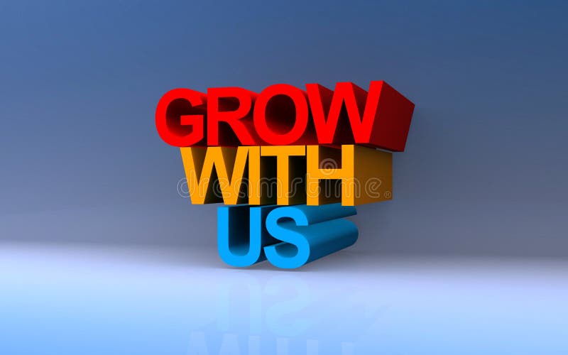 Grow with us on blue stock illustration. Illustration of plane - 260299554