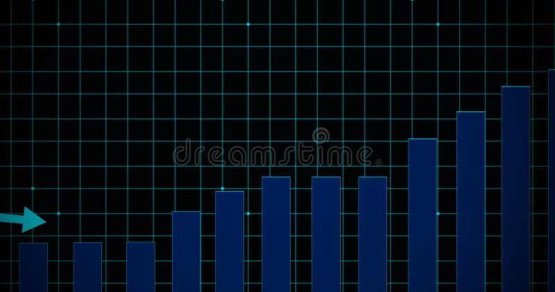 Growing Arrow Over Dot Line World Map. Business Graph Showing Growth ...
