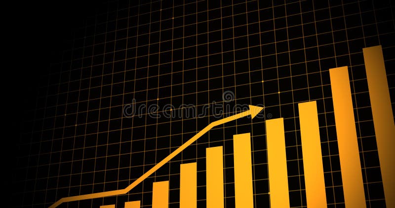 Growing Arrow Over Dot Line World Map. Business Graph Showing Growth ...