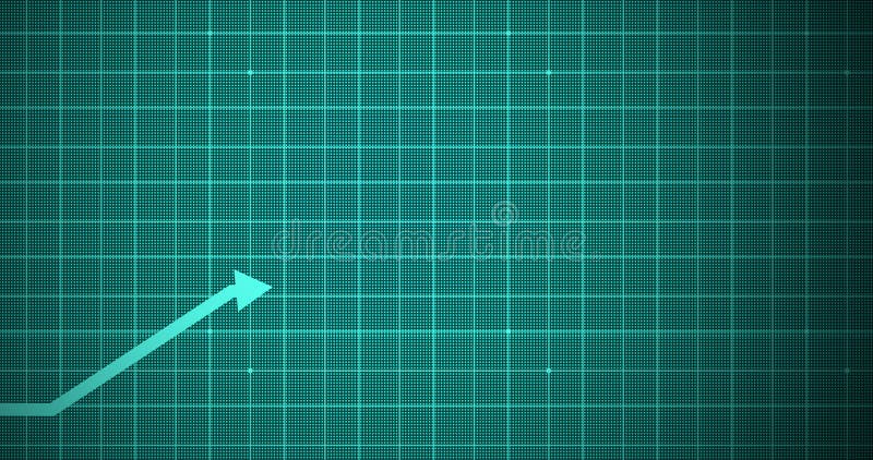 Growing Arrow Over Dot Line World Map. Business Graph Showing Growth ...