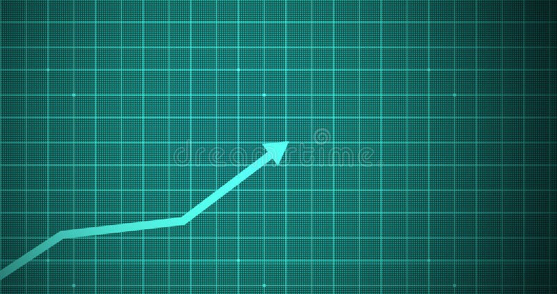 Growing Arrow Over Dot Line World Map. Business Graph Showing Growth ...