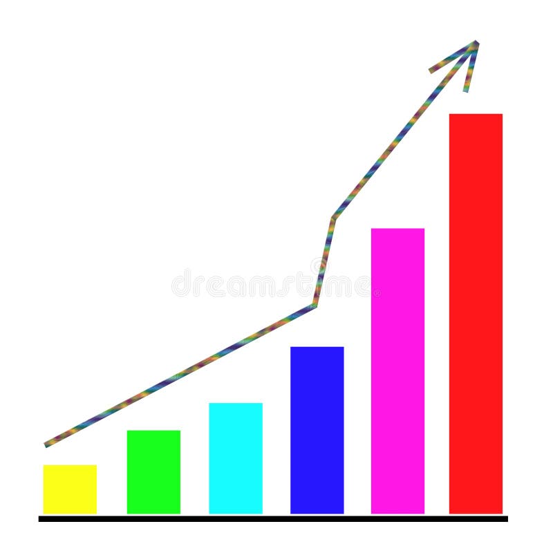 Growing bar chart stock illustration. Illustration of business - 22870957