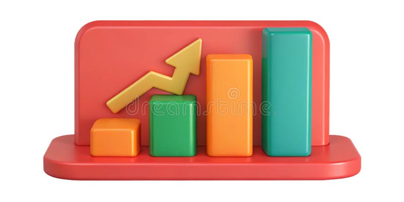 Growing Bar Chart with Arrow. Generative AI Stock Illustration ...