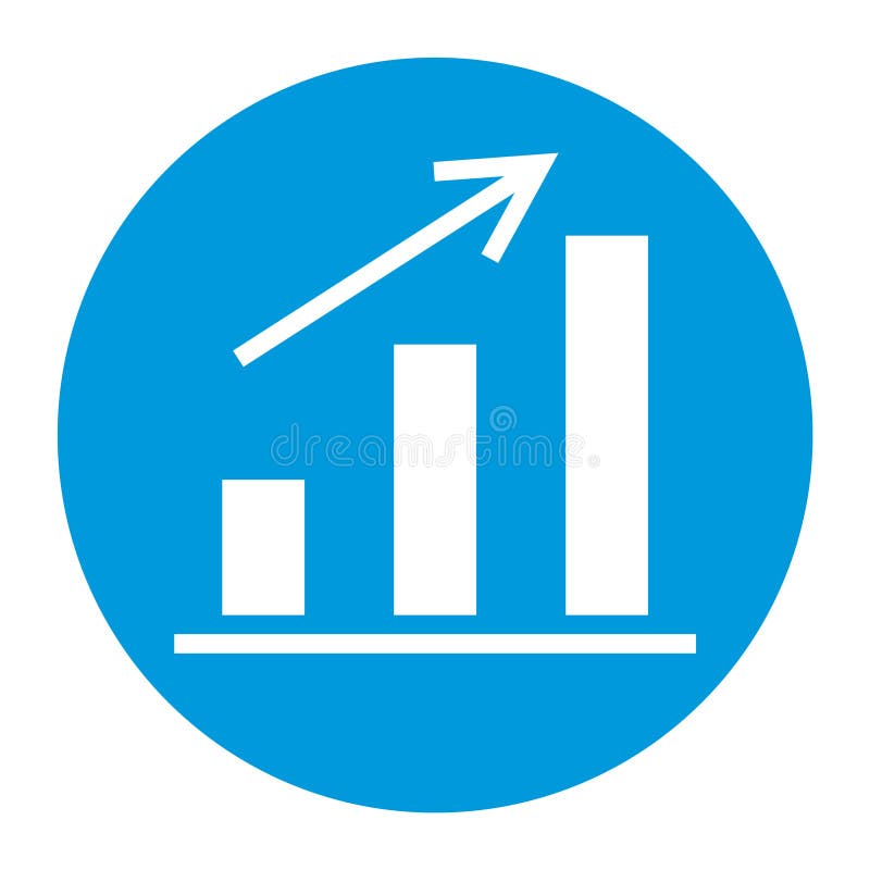 Growing Bar Chart Display Statistics, Upward Trend, Vector Illustration ...