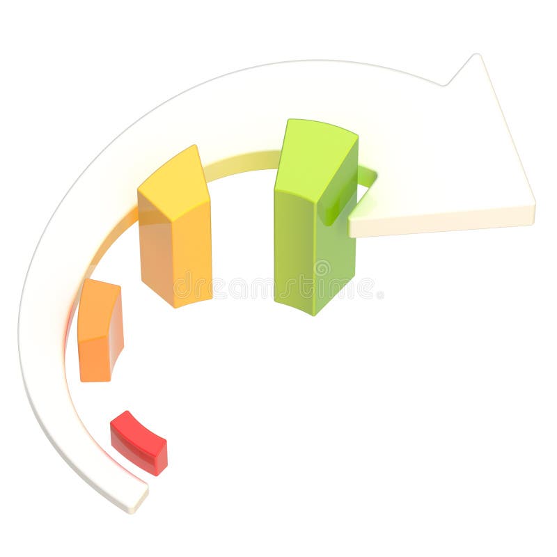 Growing Bar Chart Graph Isolated Stock Illustration - Illustration of ...