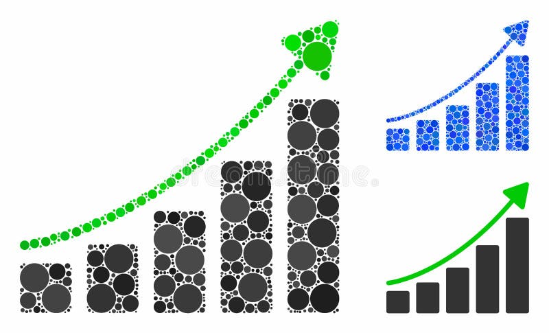 Growing Bar Chart Trend Mosaic Icon of Round Dots Stock Illustration ... Growing Bar Chart Trend Mosaic Icon of Round Dots Stock Illustration ...