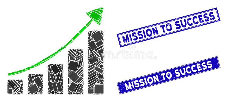 Growing Bar Chart Trend Mosaic and Scratched Rectangle Mission To ...