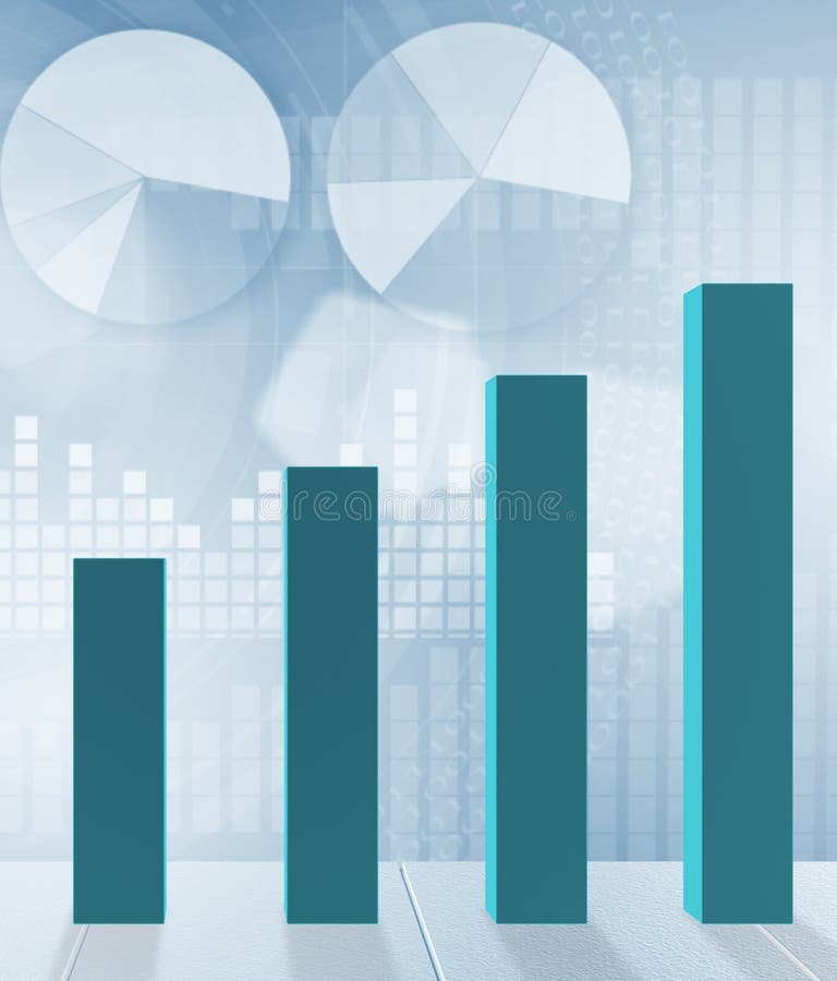 The Growing Bar Charts in Economic Recovery Concept - 3d Renderi Stock ...
