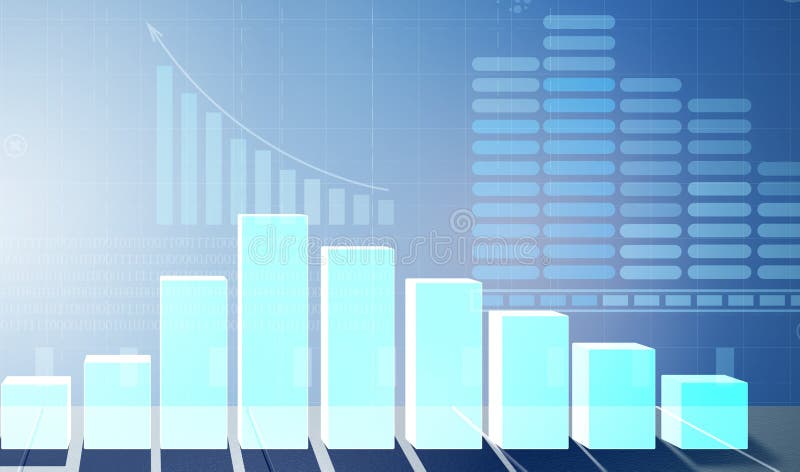 Growing Bar Charts in Economic Recovery Concept - 3d Rendering Stock ...