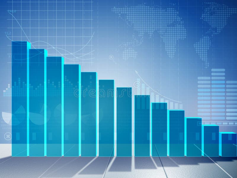Growing Bar Charts in Economic Recovery Concept - 3d Rendering Stock ...