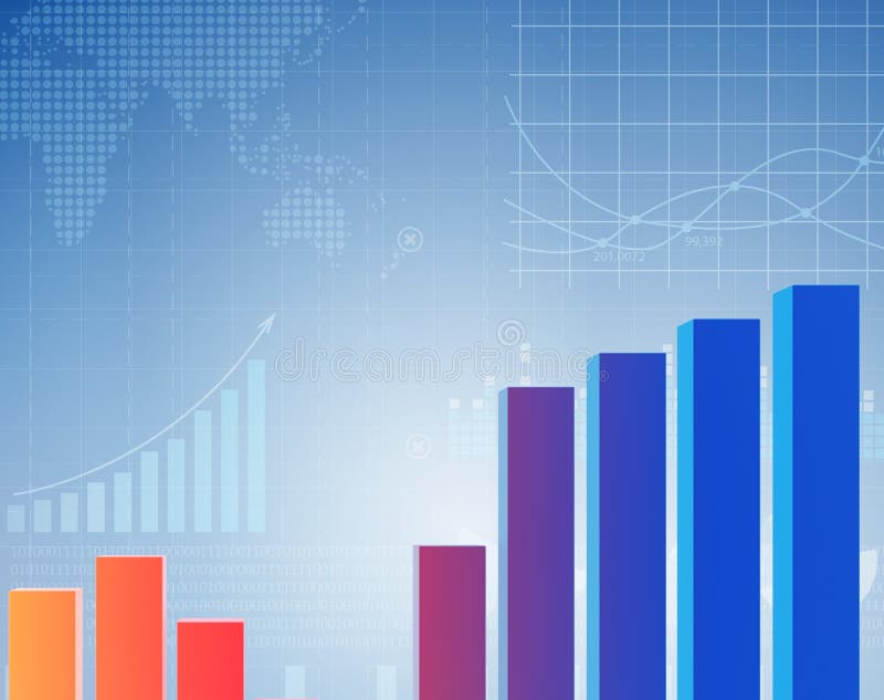Growing Bar Charts in Economic Recovery Concept - 3d Rendering Stock ...