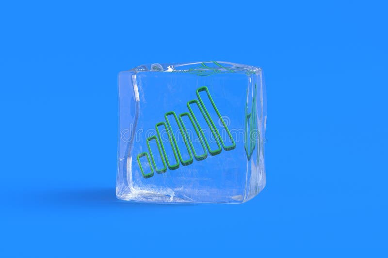 Growing Bar Graph in Ice Cube Stock Illustration - Illustration of ...