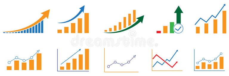 Growing Bar Graph Icon with Arrow Going Up Stock Vector - Illustration ...