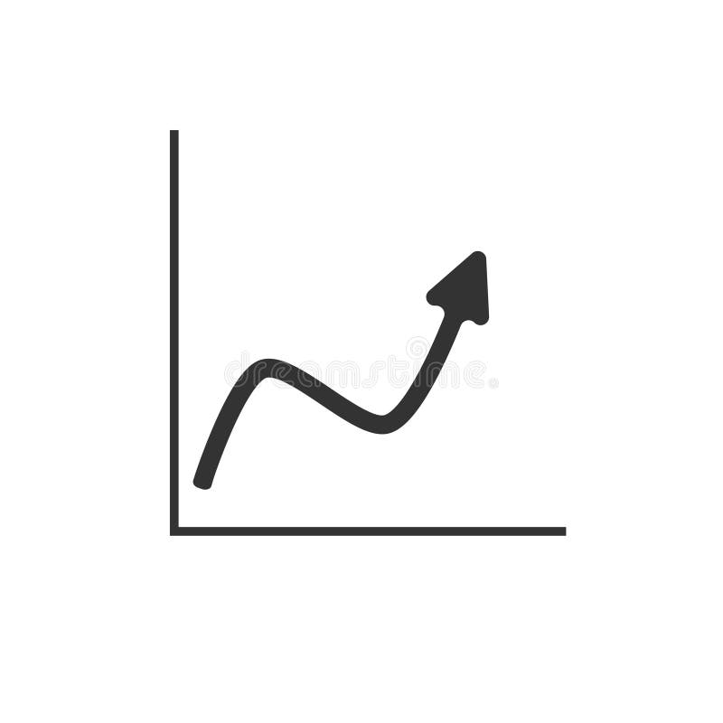 Growing Bar Graph Icon in Black on a White Background. Vector ...