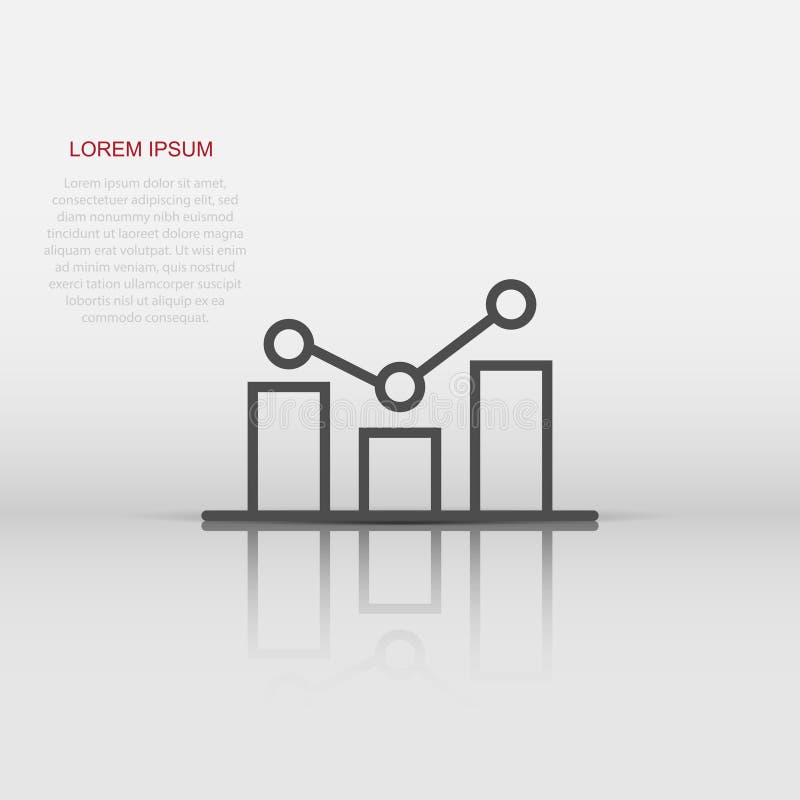 Growing Bar Graph Icon in Flat Style. Increase Arrow Vector ...
