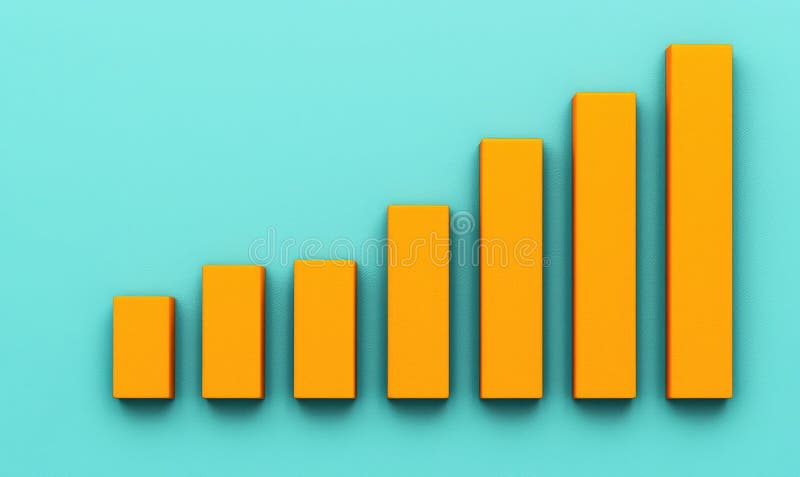 Growing Bar Graph Showing Increasing Progress, Vibrant Colors Against a ...