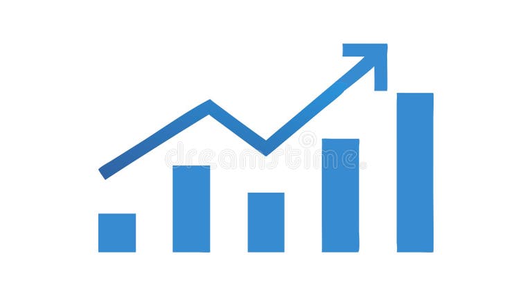 Growing Bar Graph Statistics Chart Icon, Performance, Trend, Vector ...