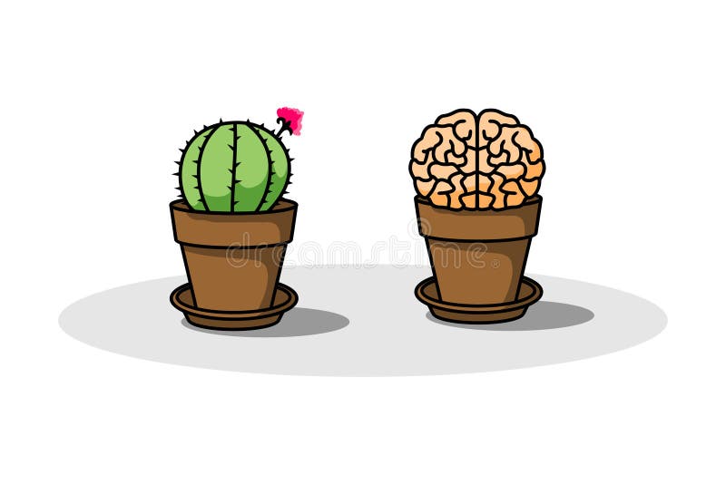 Growing a Brain Like a Plant in a Flower Pot Stock Vector ...