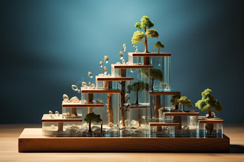 Growing Business As Stairs. Each Step Represents a Stage of Progress in ...