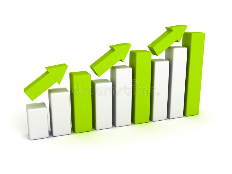 Growing Business Graph with Rising Arrow Stock Illustration ...