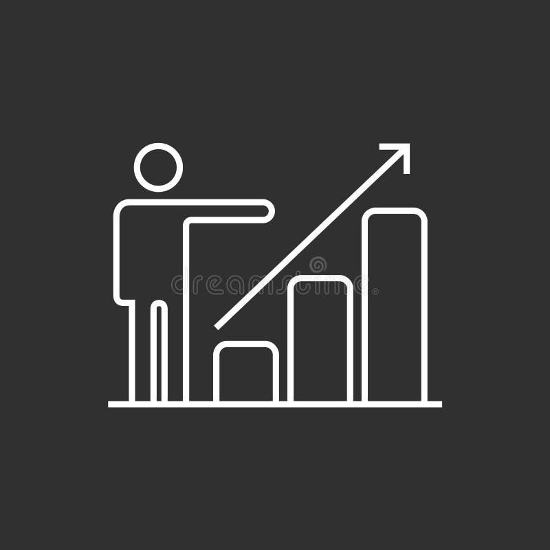 Growing Business Man Graph Icon. Vector Illustration Stock Illustration ...
