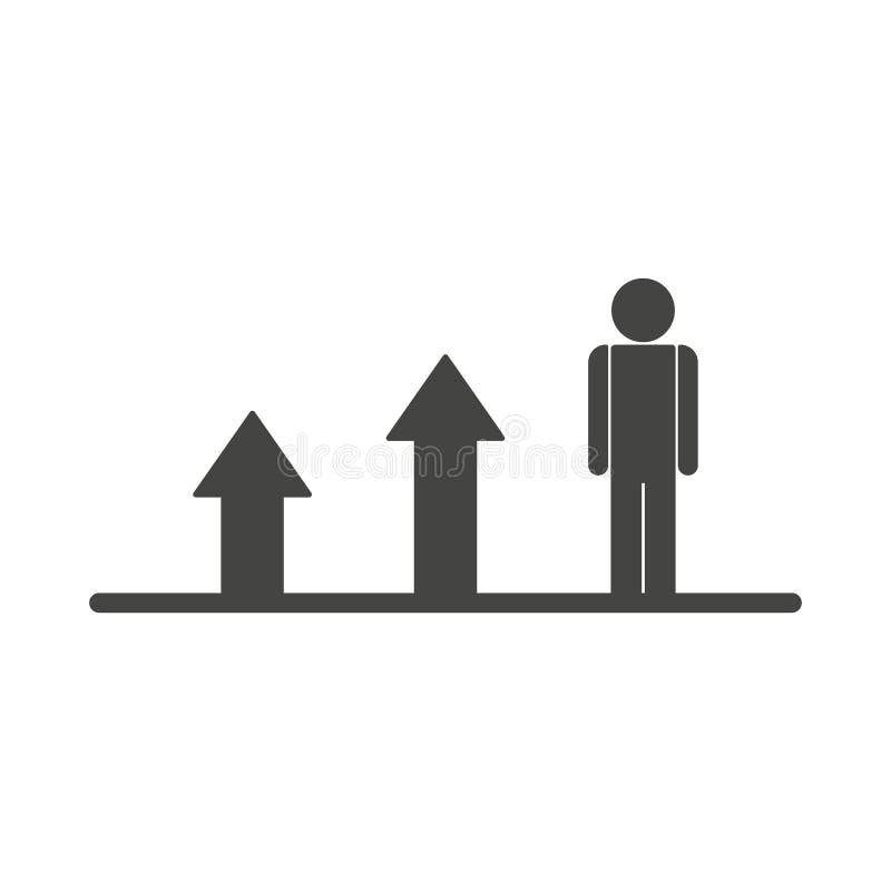Growing Business Man Graph. Vector Flat Icon. Stock Illustration ...