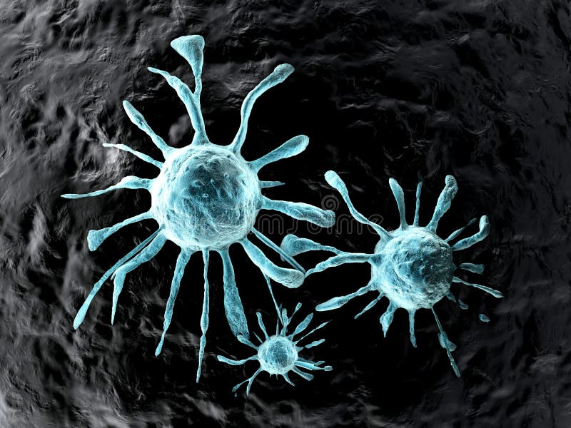 A Growing Cancer Cell Spreading on Healthy Tissue Stock Illustration ...