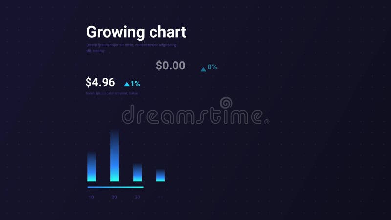 Growing Chart Animation. Moving Banner with Statistics and Infographics ...