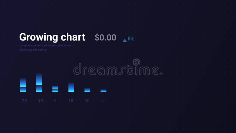 Growing Chart Concept. Moving Banner with Statistics and Infographics ...
