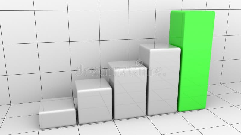Growing Chart or Grey and Green Bar Graph. Business Growth or Success ...