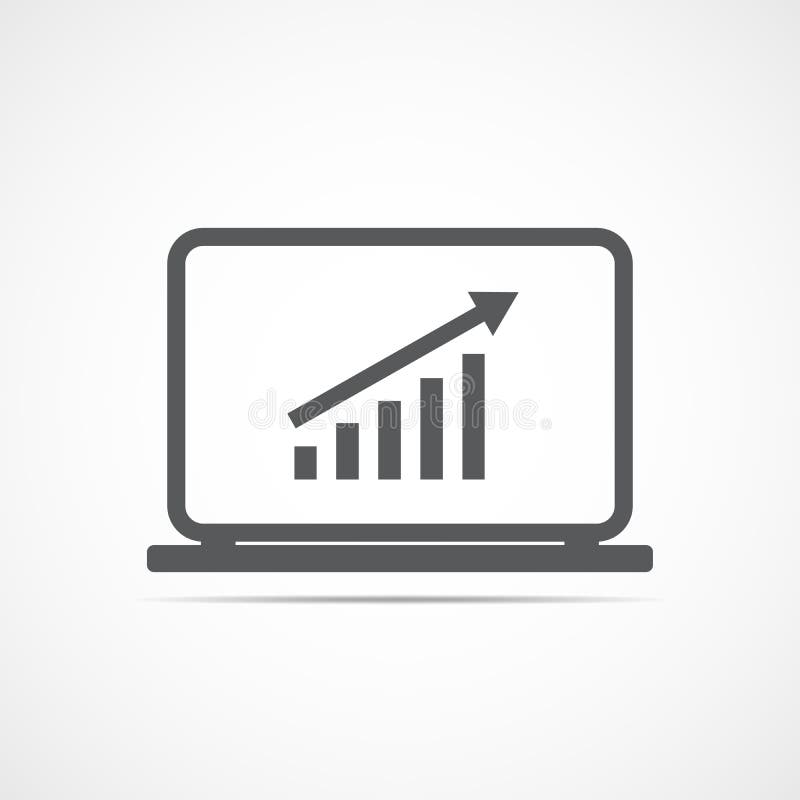 Growing Chart on Laptop Screen. Vector Illustration Stock Illustration ...
