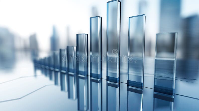 Growing Chart Made of Glass Stock Illustration - Illustration of ...