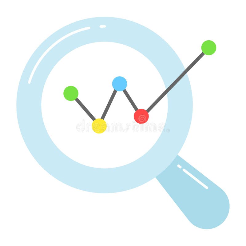 Growing Chart with Magnifier, Concept of Data Data Analytics Stock ...