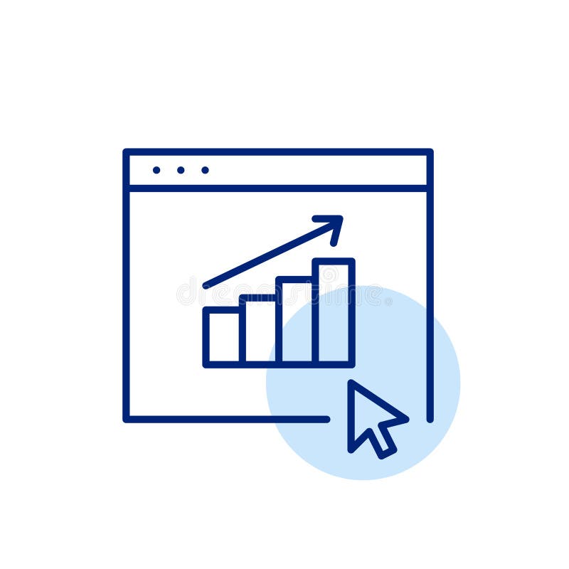 Growing Chart on Web Page. Website Performance Analytics, Business and ...