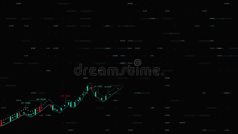 Growing Charts and Graphs on a Black Background. Stock Video - Video of ...
