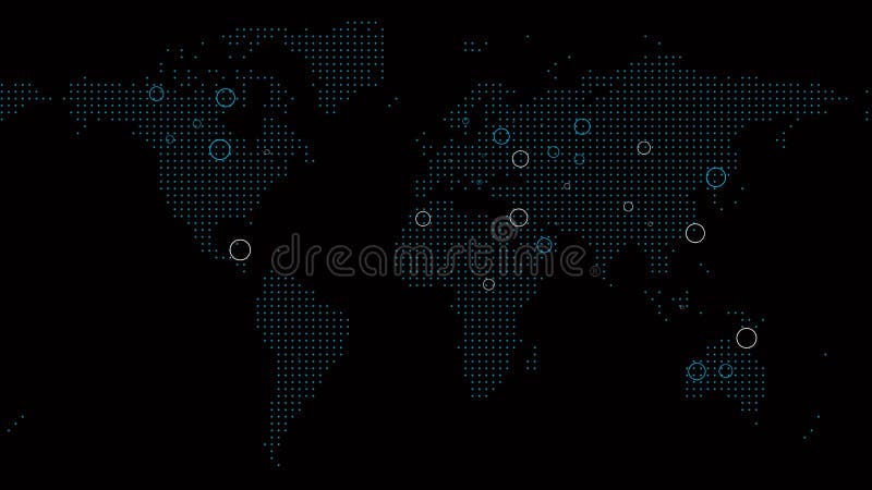 PNG Alpha.Global Connection World Map with Pointers. Stock Footage ...