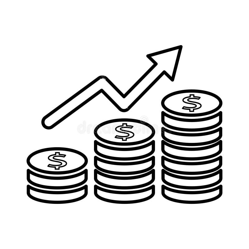 Growing Coin Icon in Line Style Stock Vector - Illustration of wealth ...