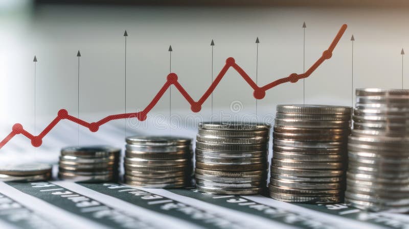 The Growing Coin Stacks.AI Generated Image Stock Image - Image of stack ...