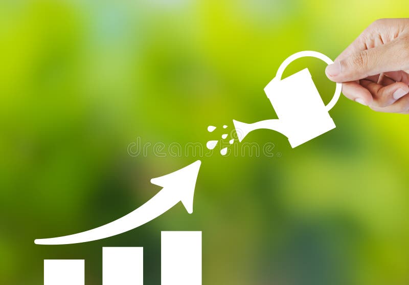 Growing Company with Paper Plant Stock Photo - Image of green, economy ...