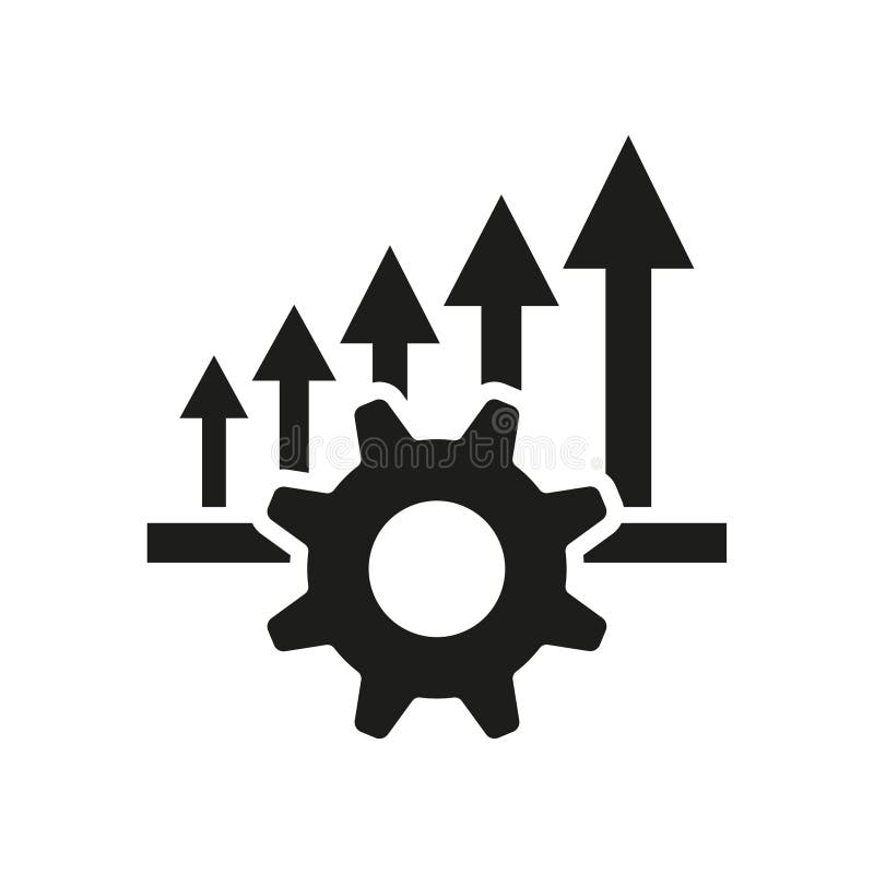 Growing Development Icon. Gear and Arrows. Vector Illustration. EPS 10 ...