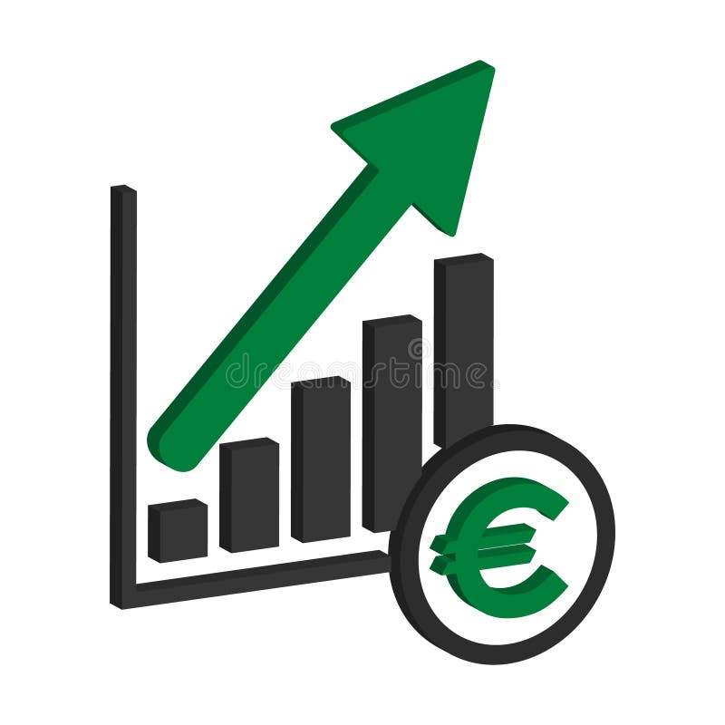 Growing Economic Symbol, Flat Modern Button Icon, Object Isolated on ...