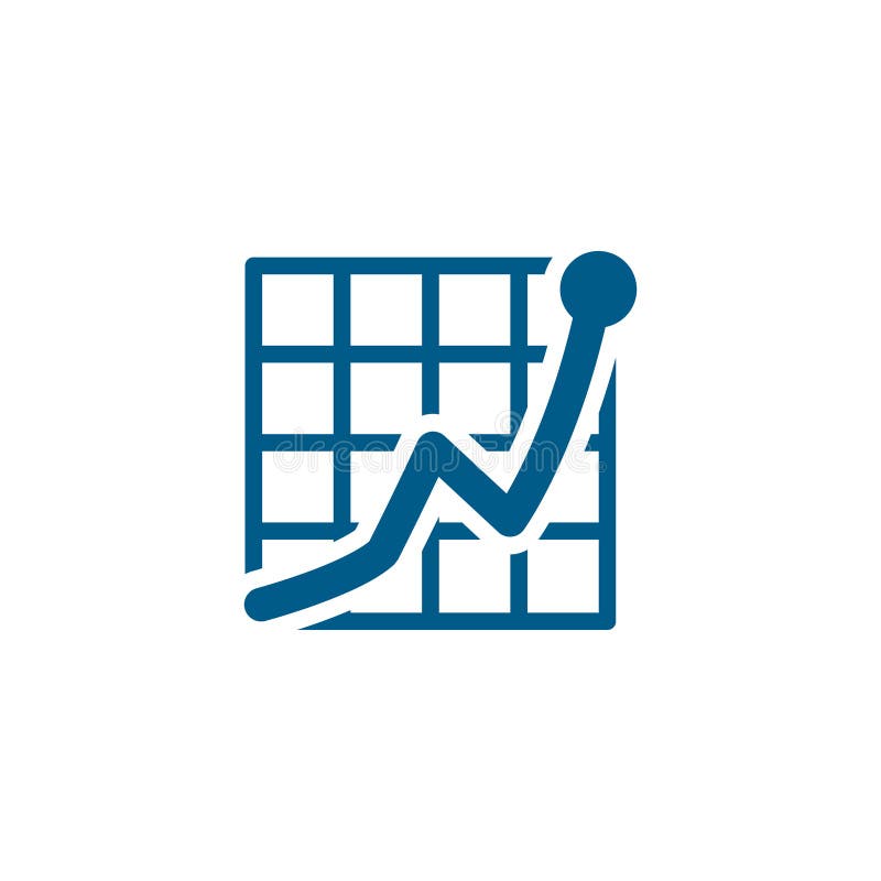 Growing Graph Blue Icon on White Background. Blue Flat Style Vector ...