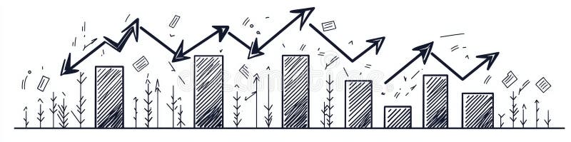 Growing Graph. Business Chart with an Up Arrow. Modern Illustration ...