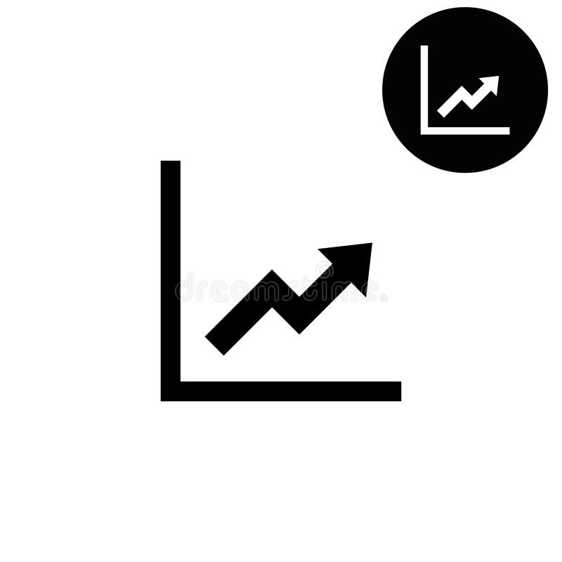 Growing Graph - White Vector Icon Stock Vector - Illustration of ...