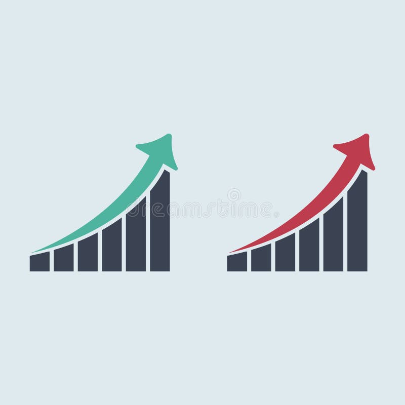 Growing Graph Icon. Graph Arrow Up Stock Vector - Illustration of ...