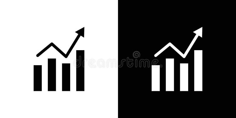 Growing Graph Icon Flat Fill Set Collection Stock Vector - Illustration ...